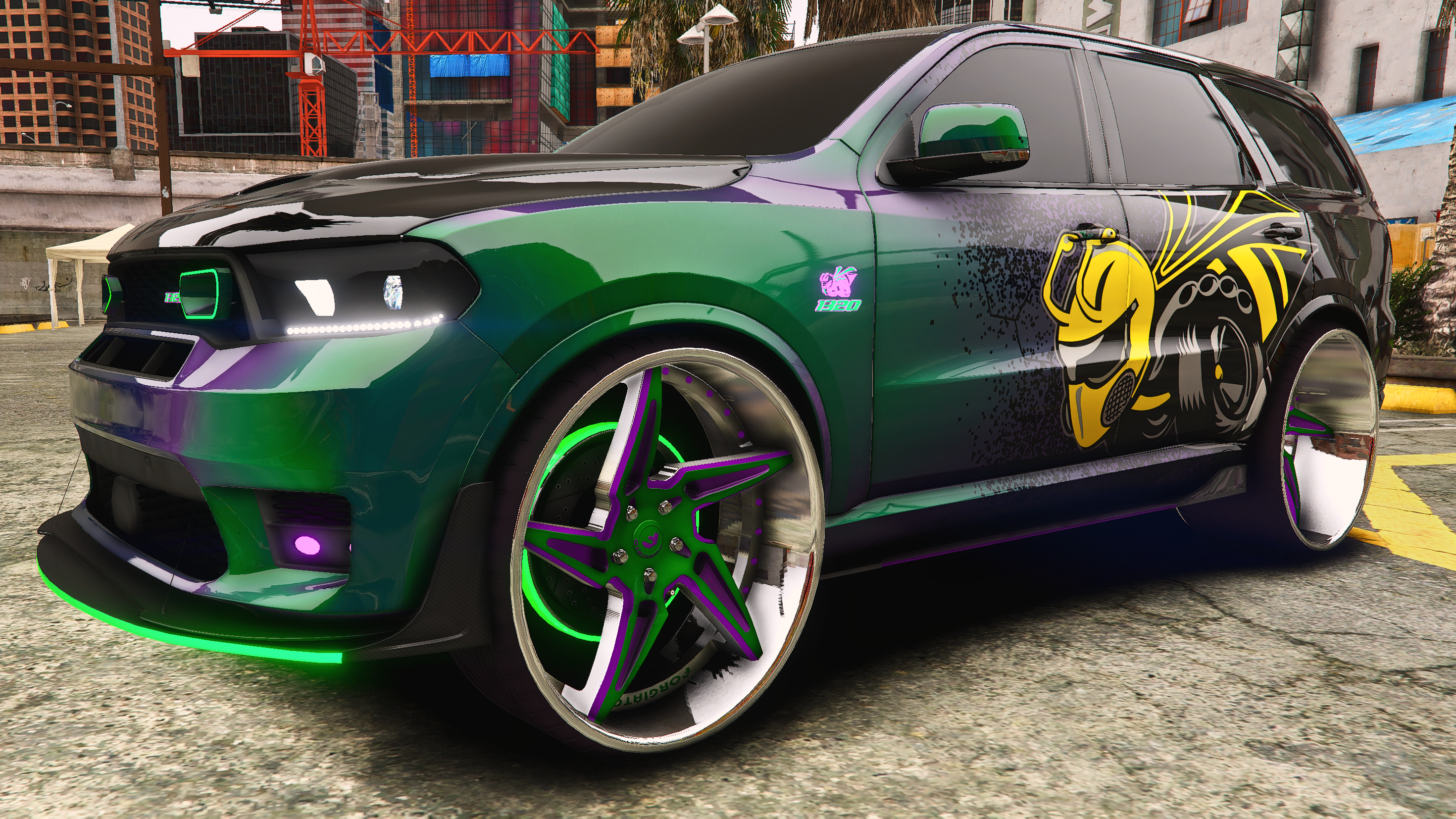 Custom 1320 Scatpack Dodge Durango SRT Hellcat On Forgiatos [Glowing D ...